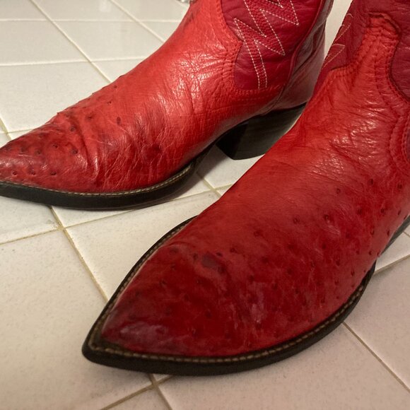 Custom handmade in Texas | Shoes | Handmade Custom Red Pointy Ostrich ...
